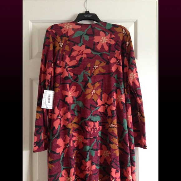LuLaRoe | Jackets & Coats | Nwt Llr Large Sarah Wine Base Goldcoral ...